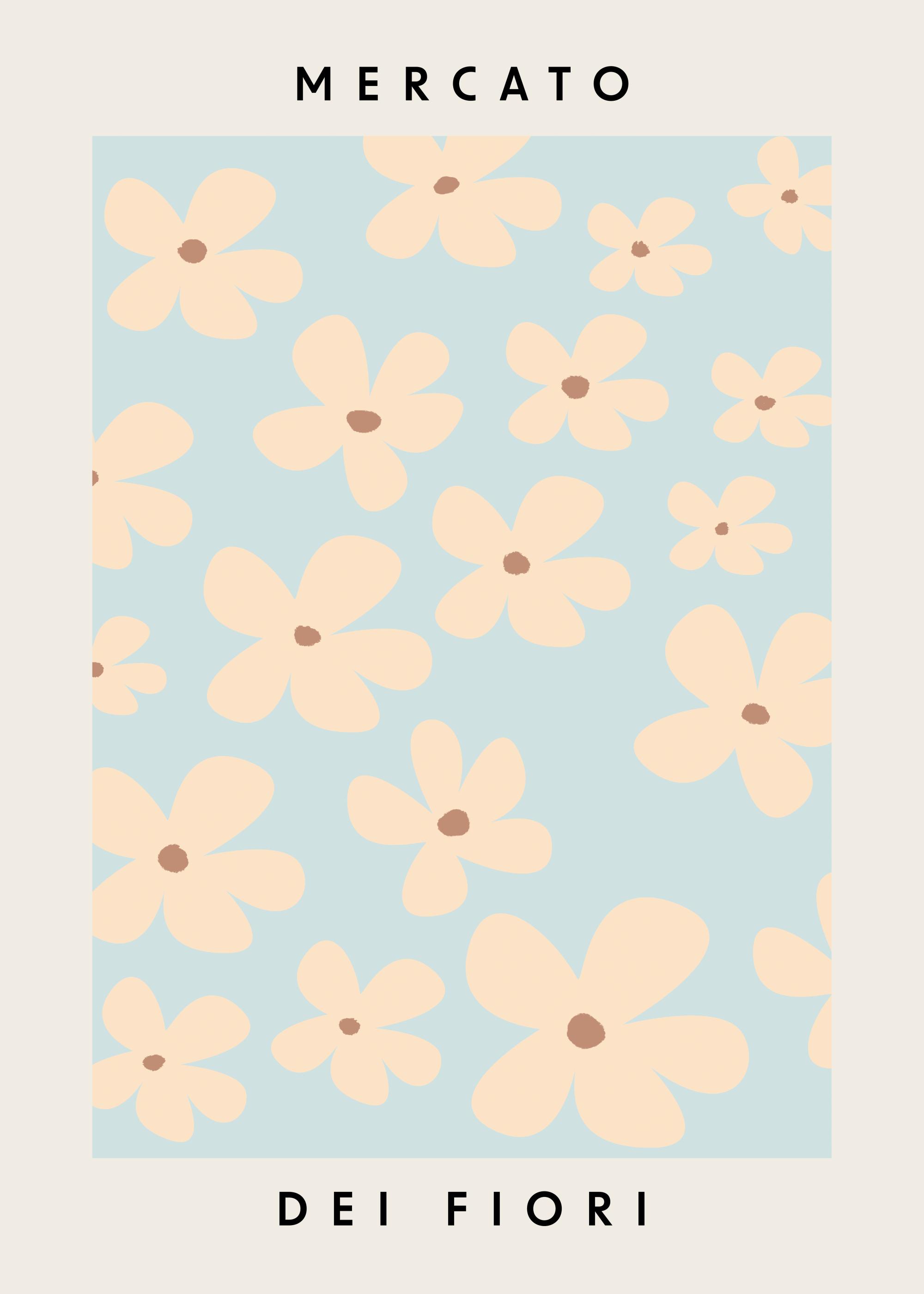 Mercato No2 Poster with Vintage Floral Prints | Poster Store UK
