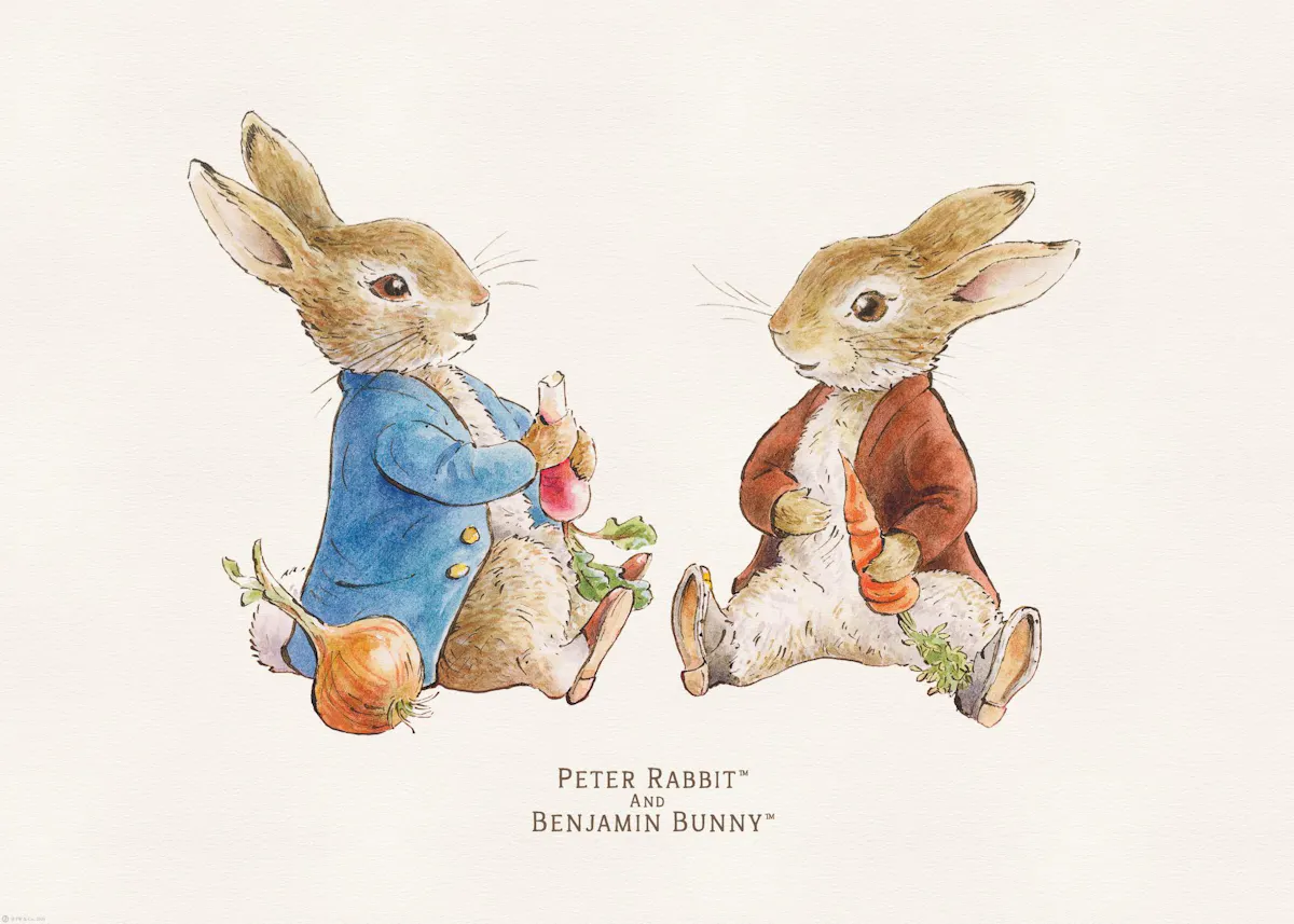 Peter Rabbit Hug Poster with Tales Illustration | Poster Store CA
