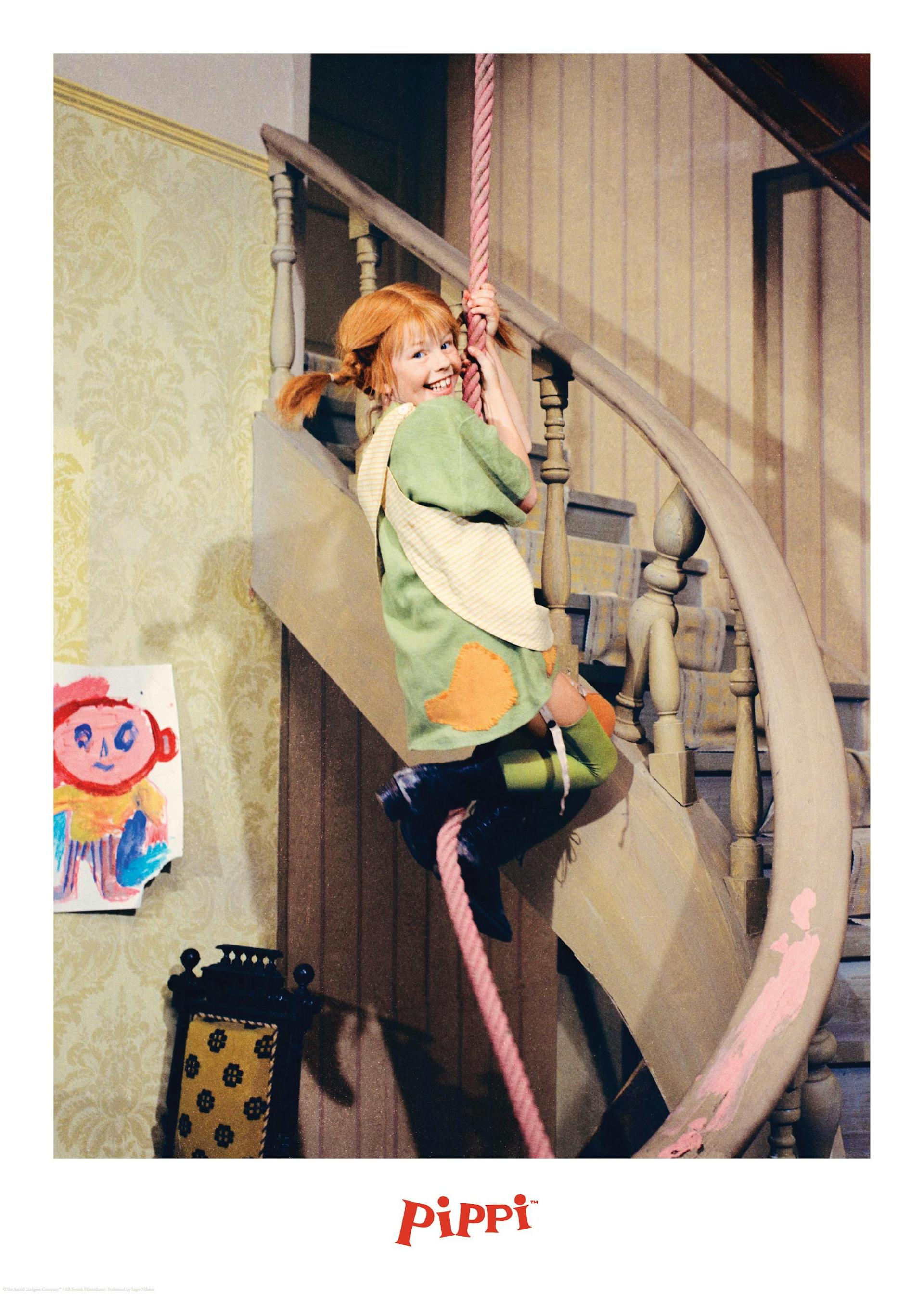 Pippi Langstrumpf auf dem Pferd Poster weißes Pferd | Poster Store DE