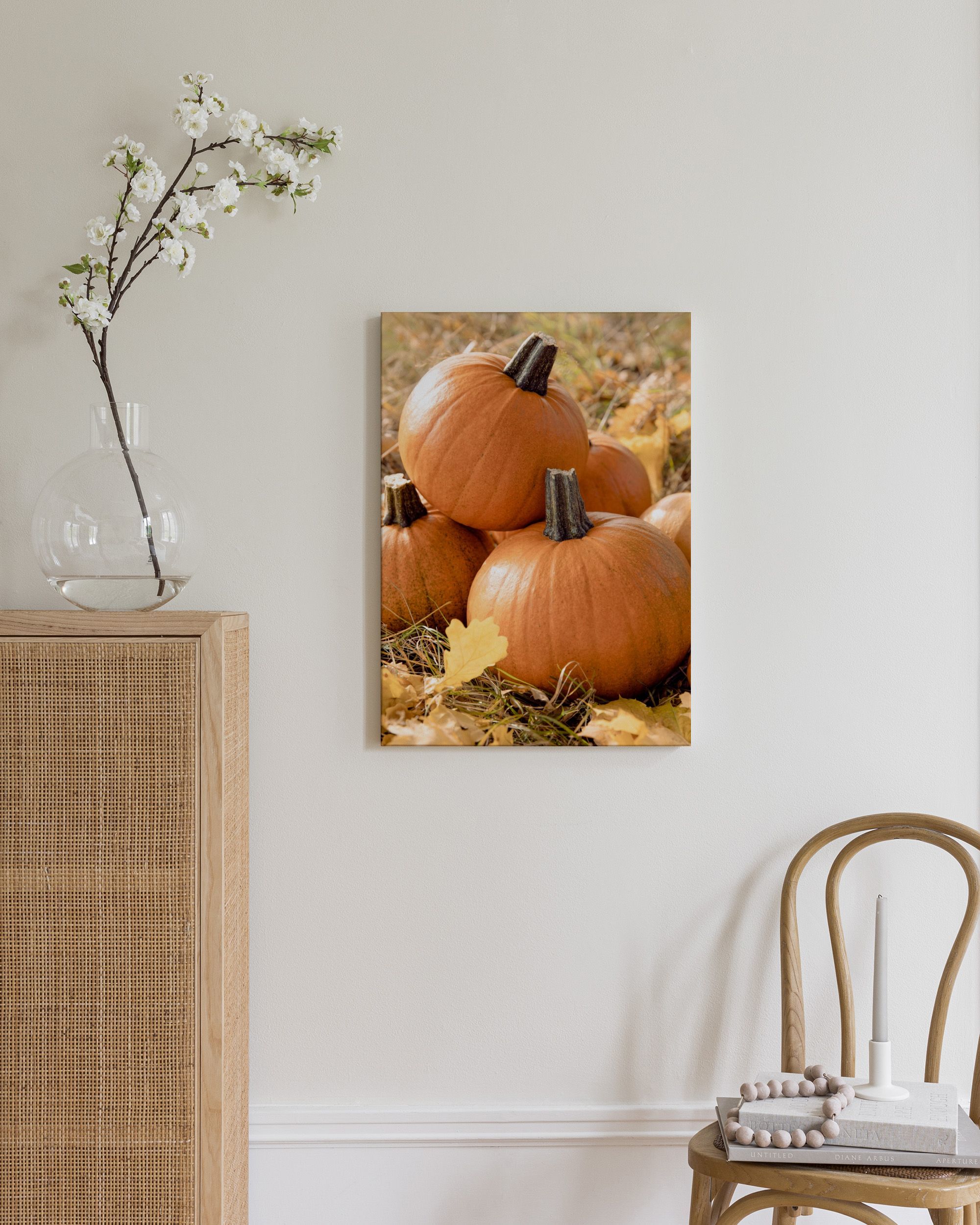 Pumpkin Harvest Canvas Print with Autumn Decor | Poster Store US