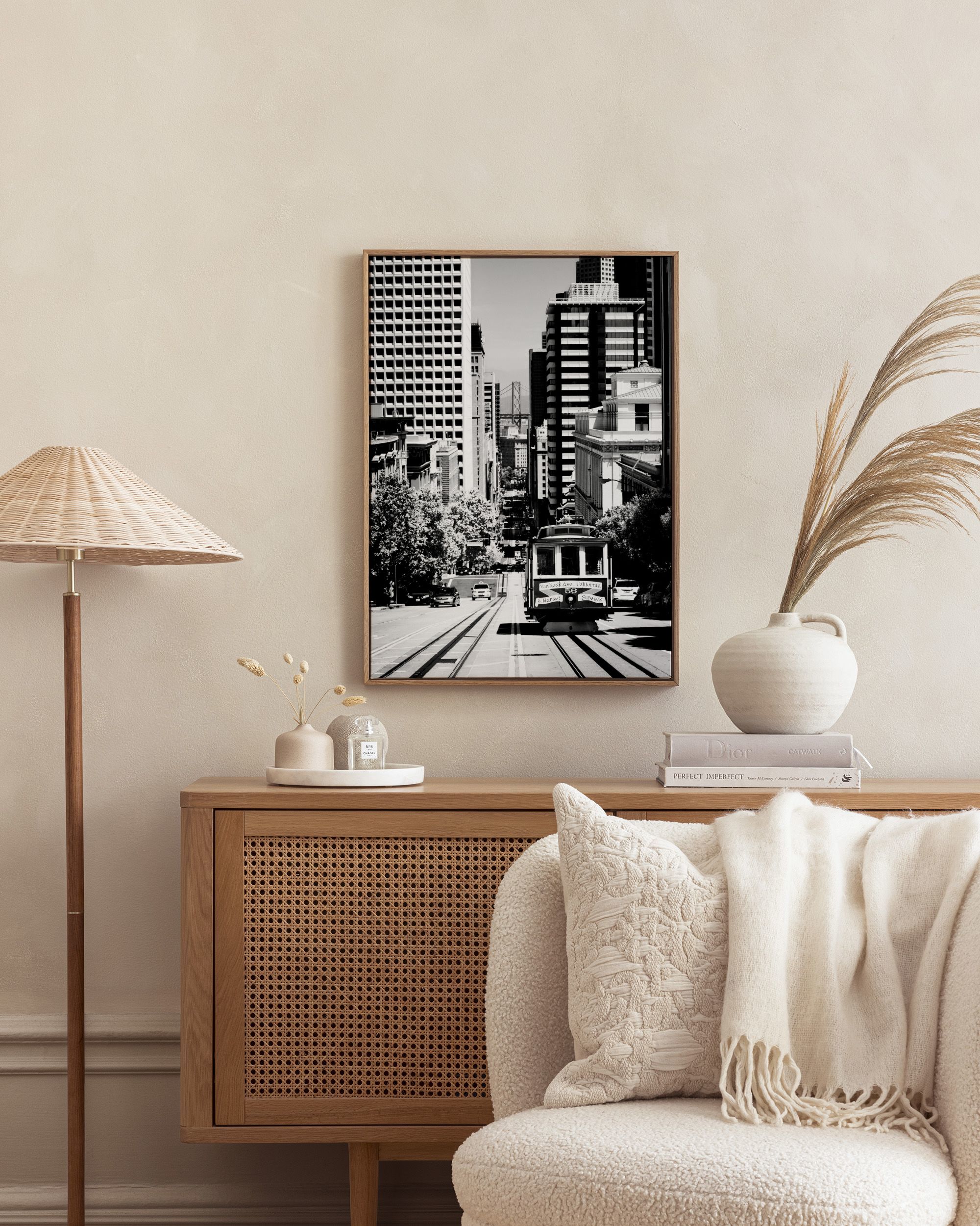 Steep Street San Francisco Black and White Wall Art Print | Posterstore