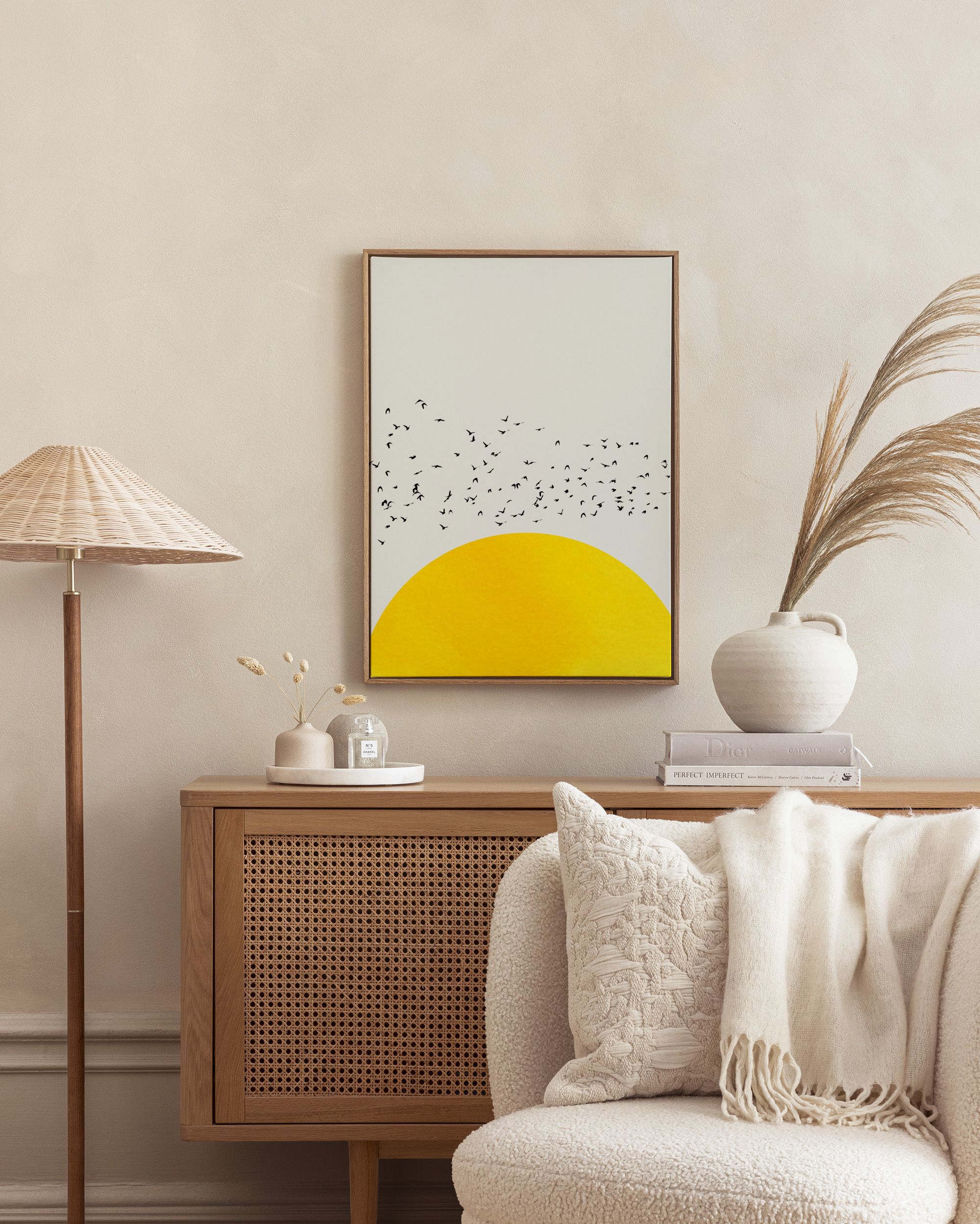 Póster A Thousand Birds de Boris Draschoff - Arte Minimalista Amarillo ...