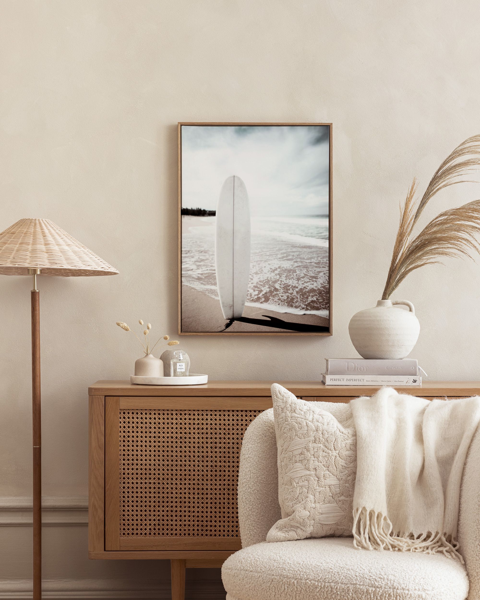 Surfboard on the Beach Wall Art - Coastal Poster | Posterstore