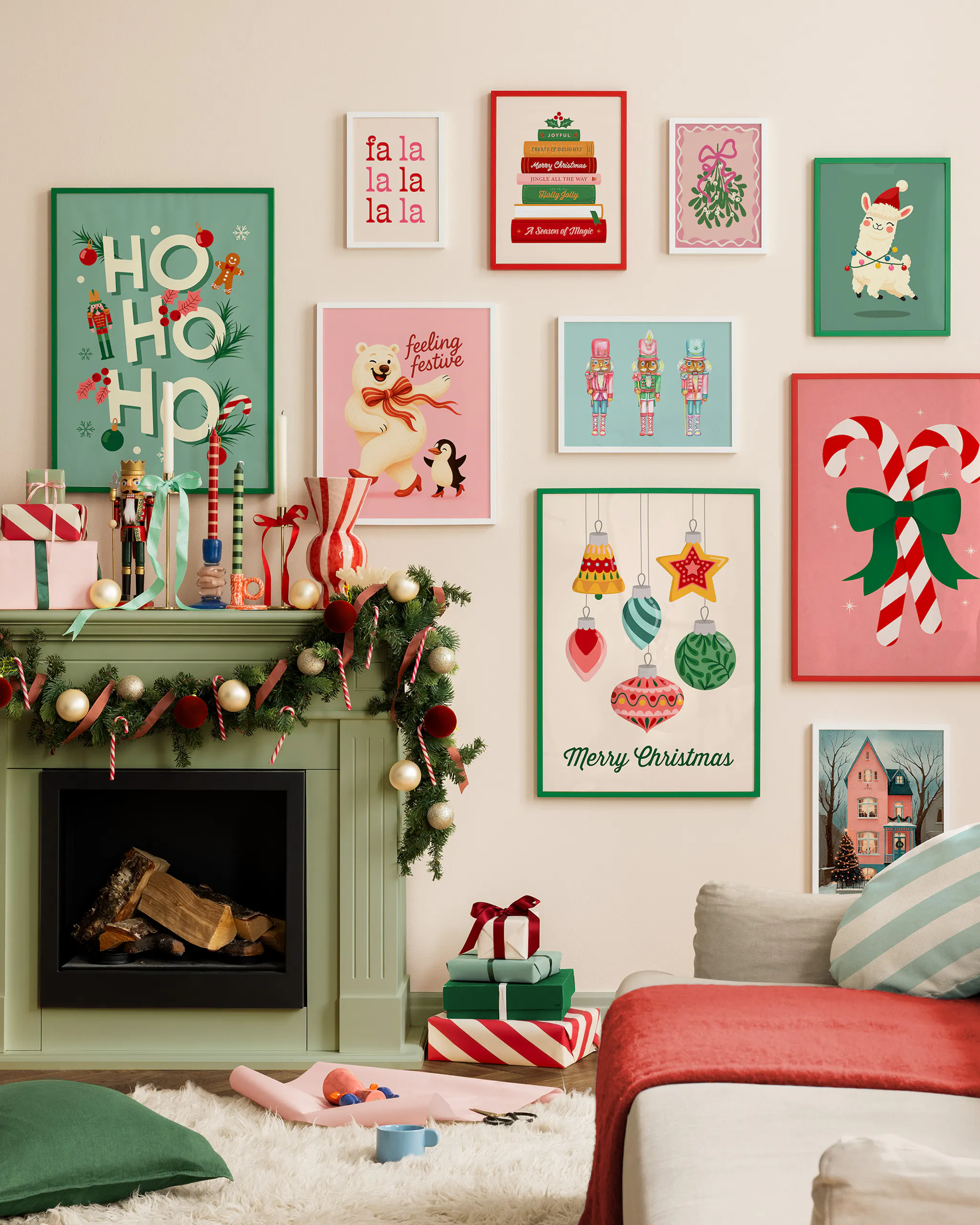 Festive Fun gallery wall with Christmas art | Poster Store US
