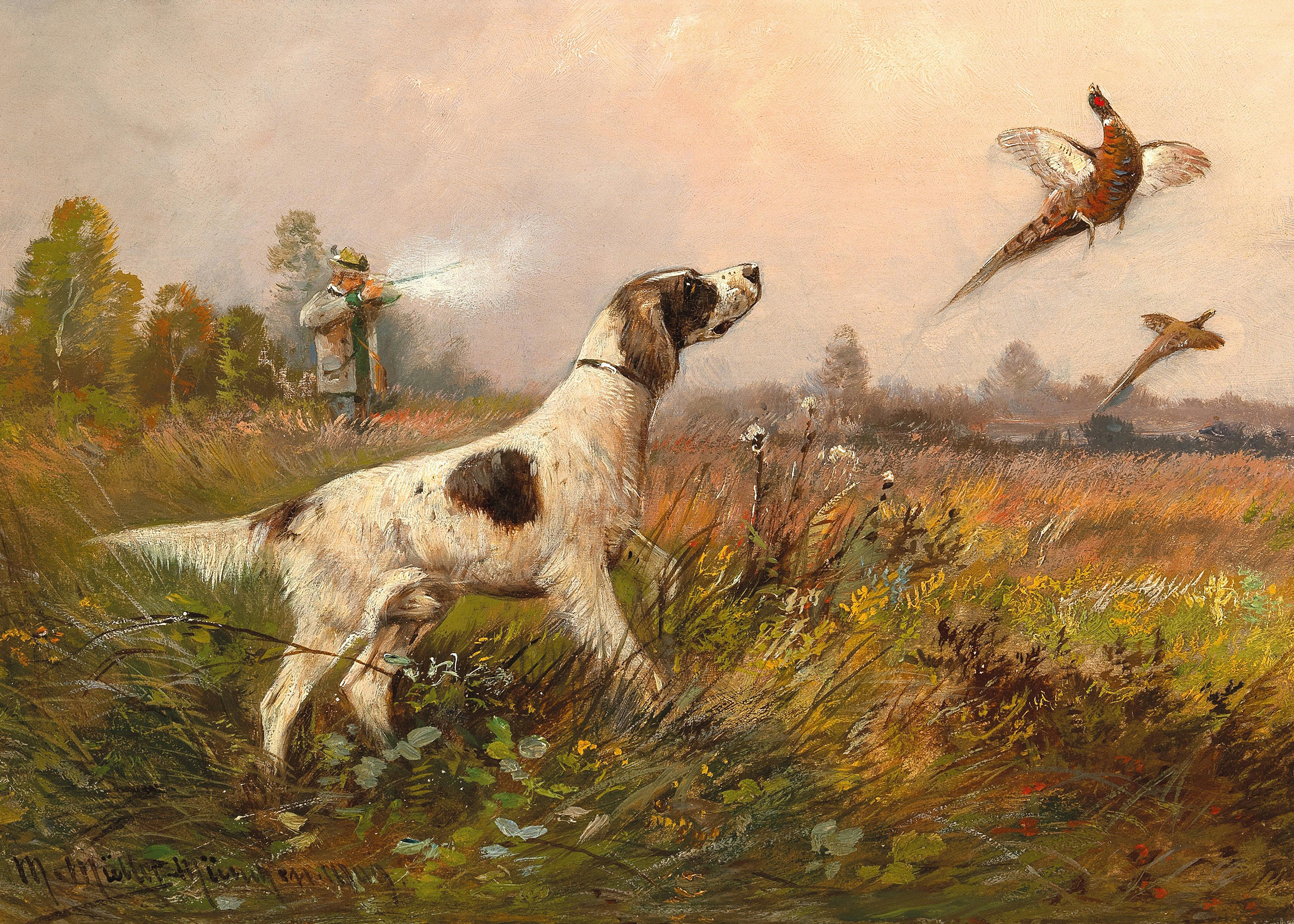 Vintage Hunting Dog Pheasant Poster | Poster Store UK