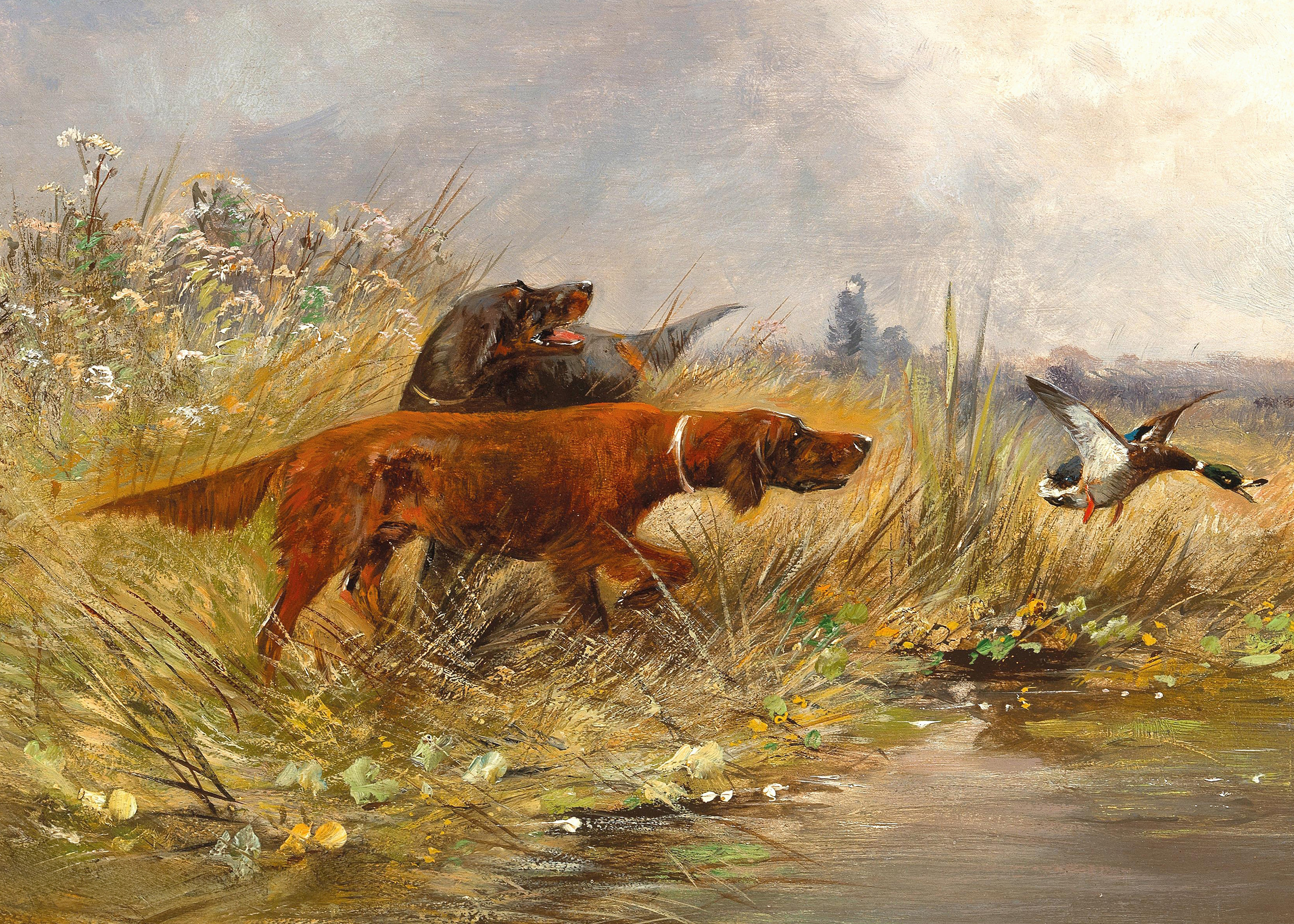 Hunting Dogs in Marshland Poster | Poster Store UK