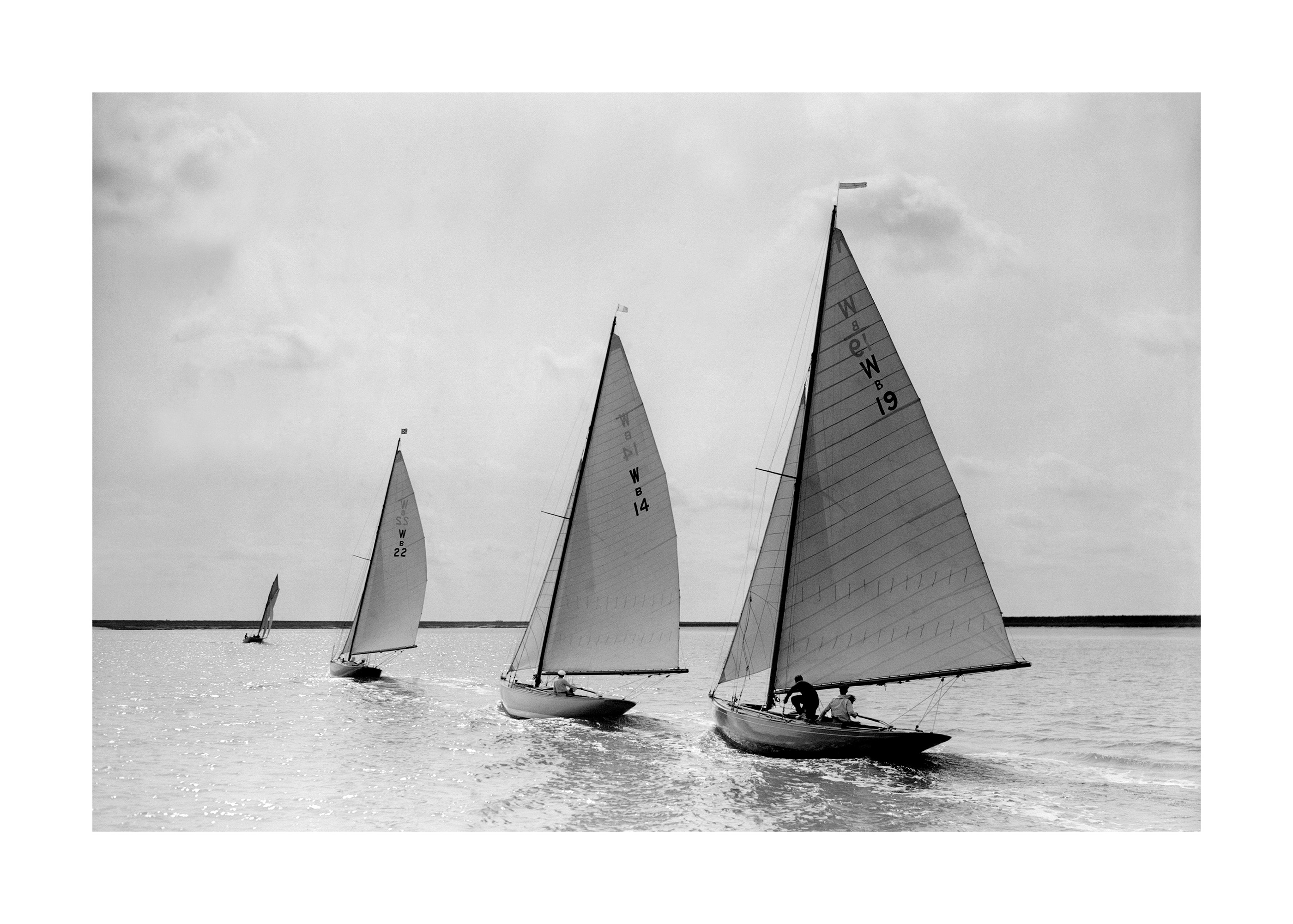 Racing Sailboats - Černobílý Plakát | Poster Store CZ