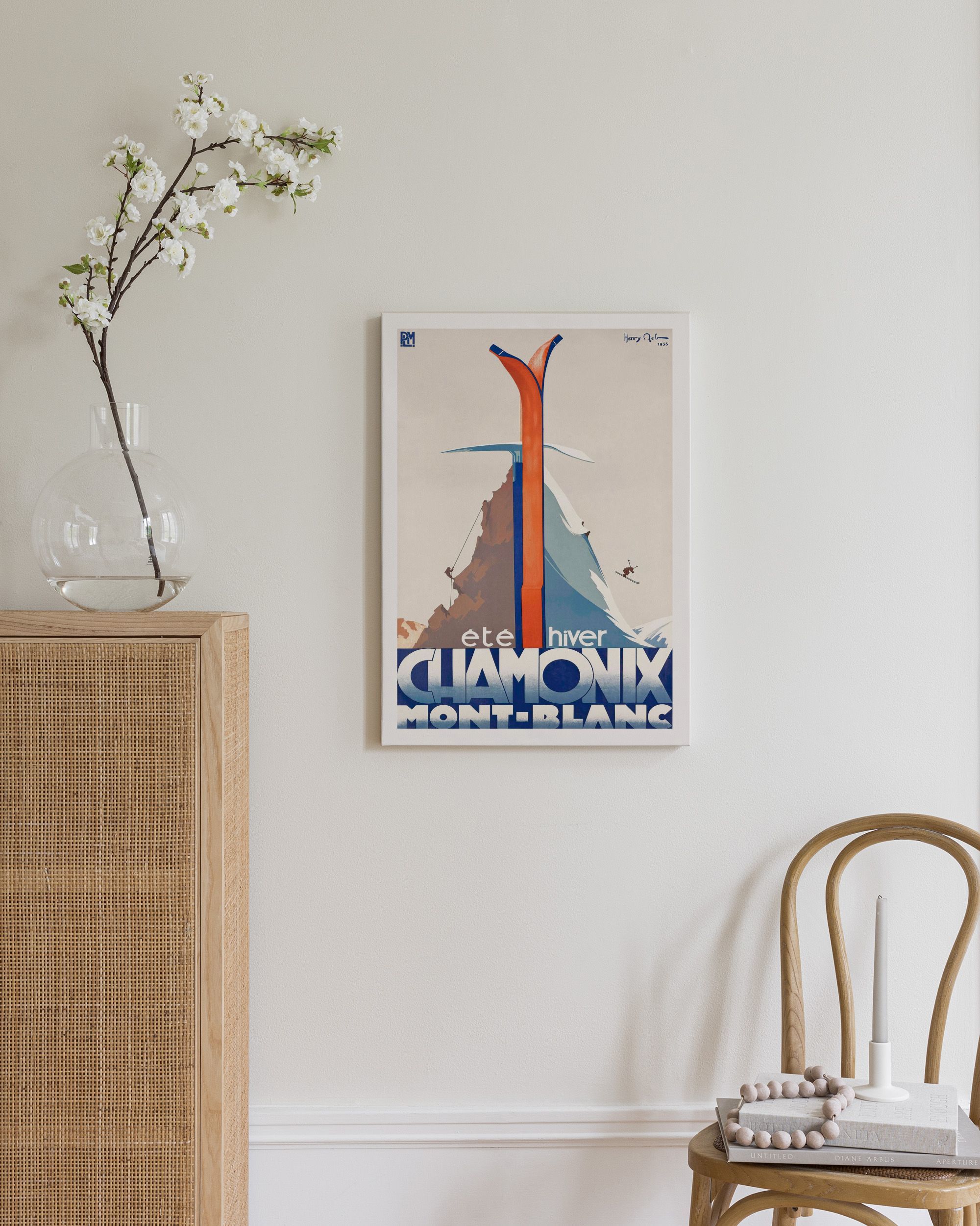 Chamonix Vintage Canvastavla med retro skidmotiv | Poster Store SE