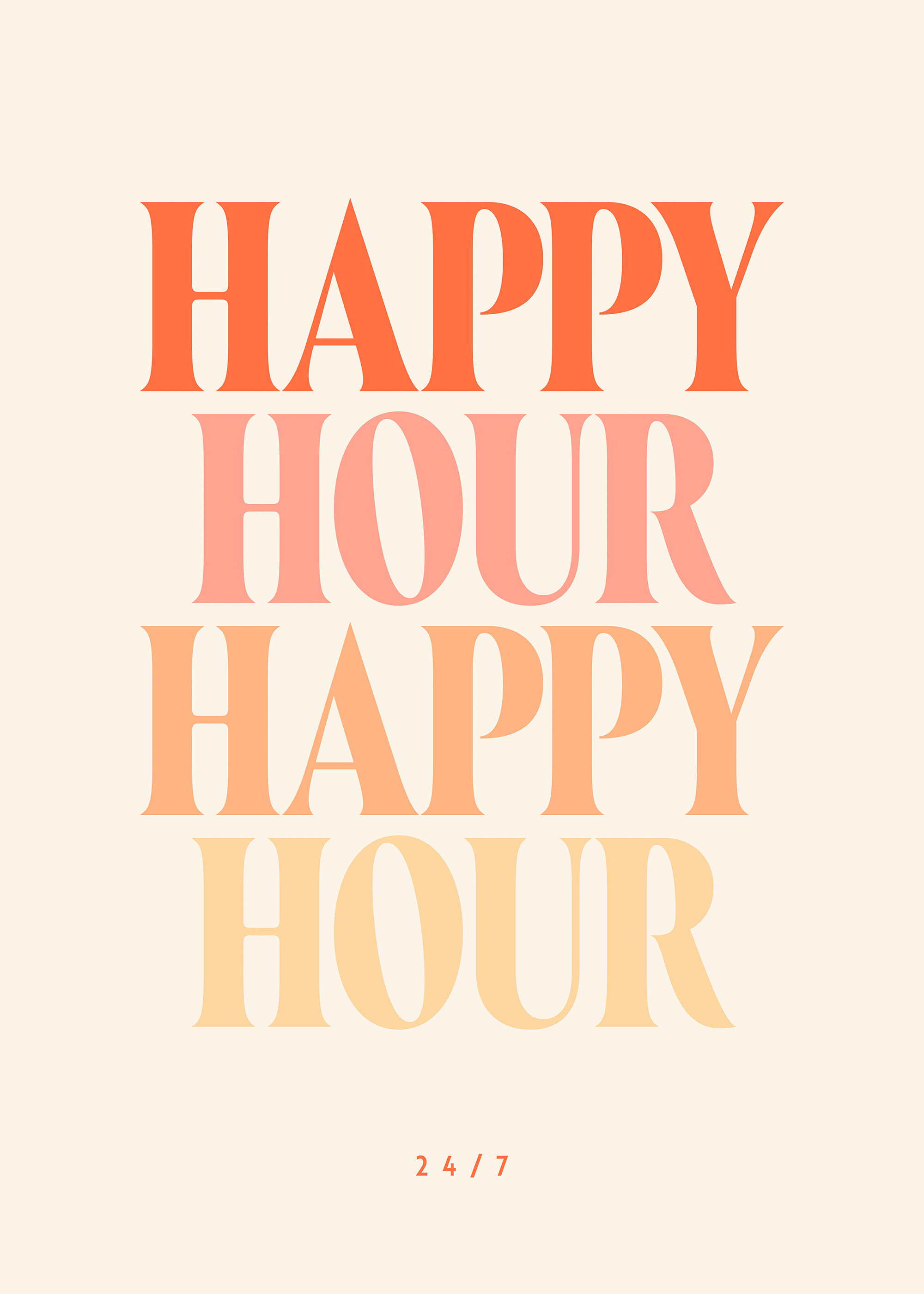 Happy Hour Retro Typografi Poster | Poster Store SE
