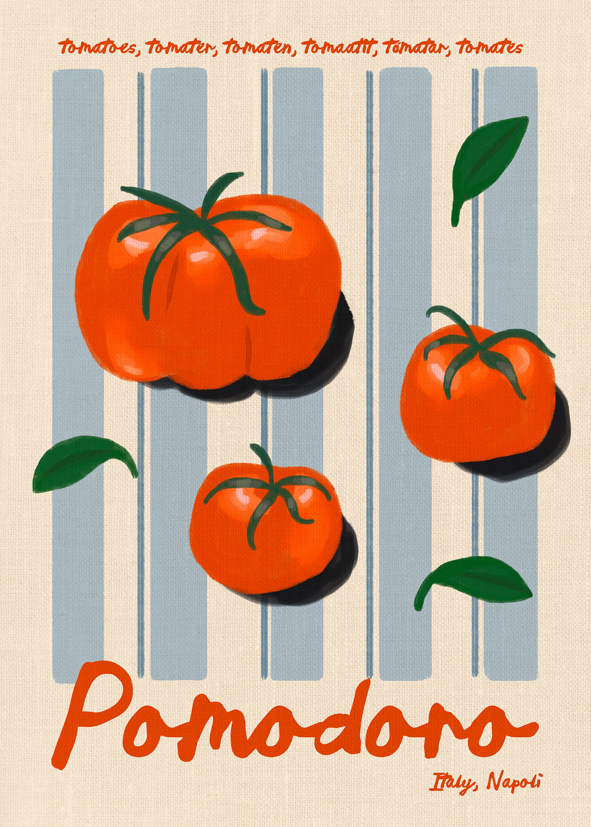 Pomodoro Tomato Illustration Poster | Poster Store UK