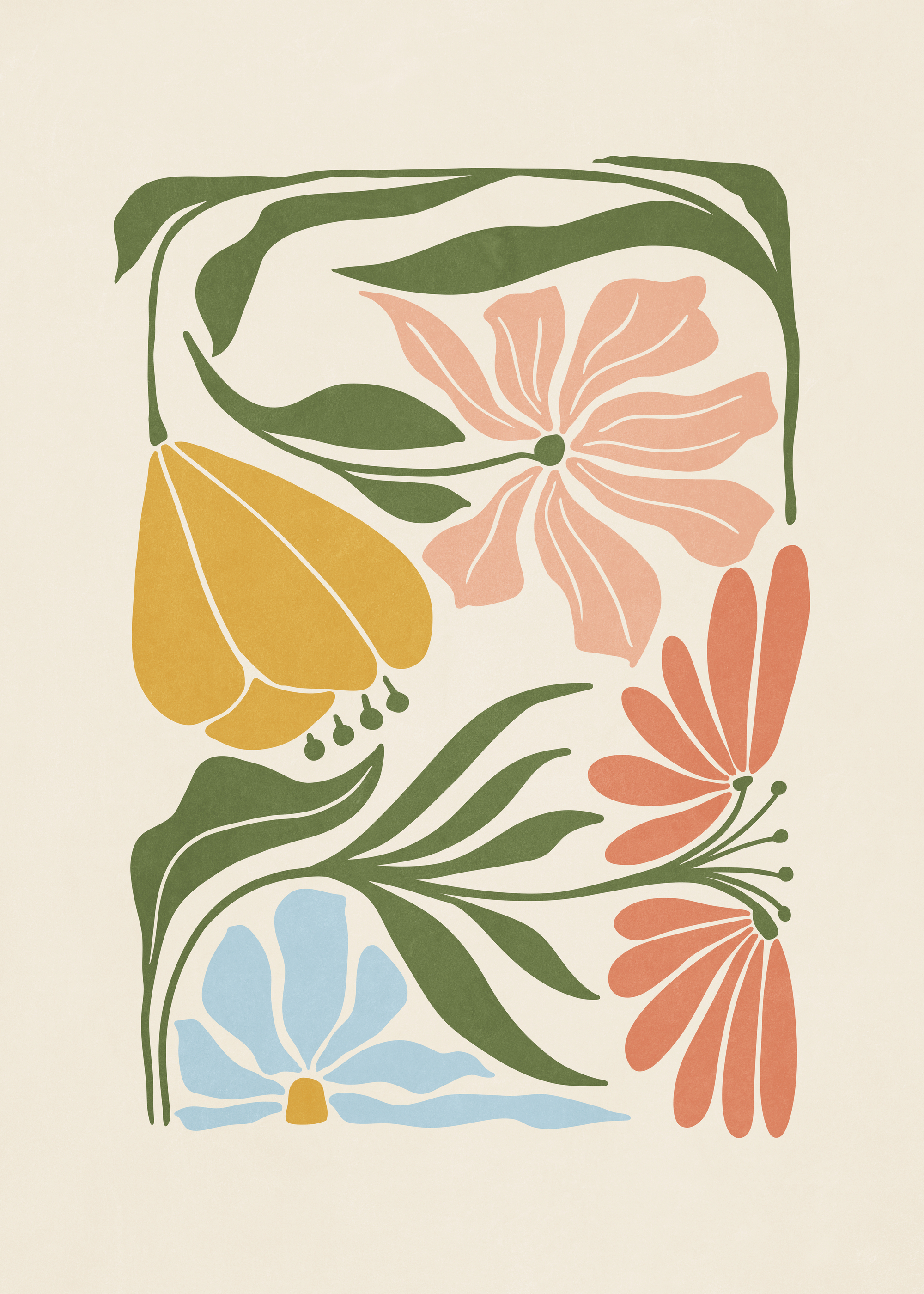 Olga Telnova - Abstrakte Blumen Poster