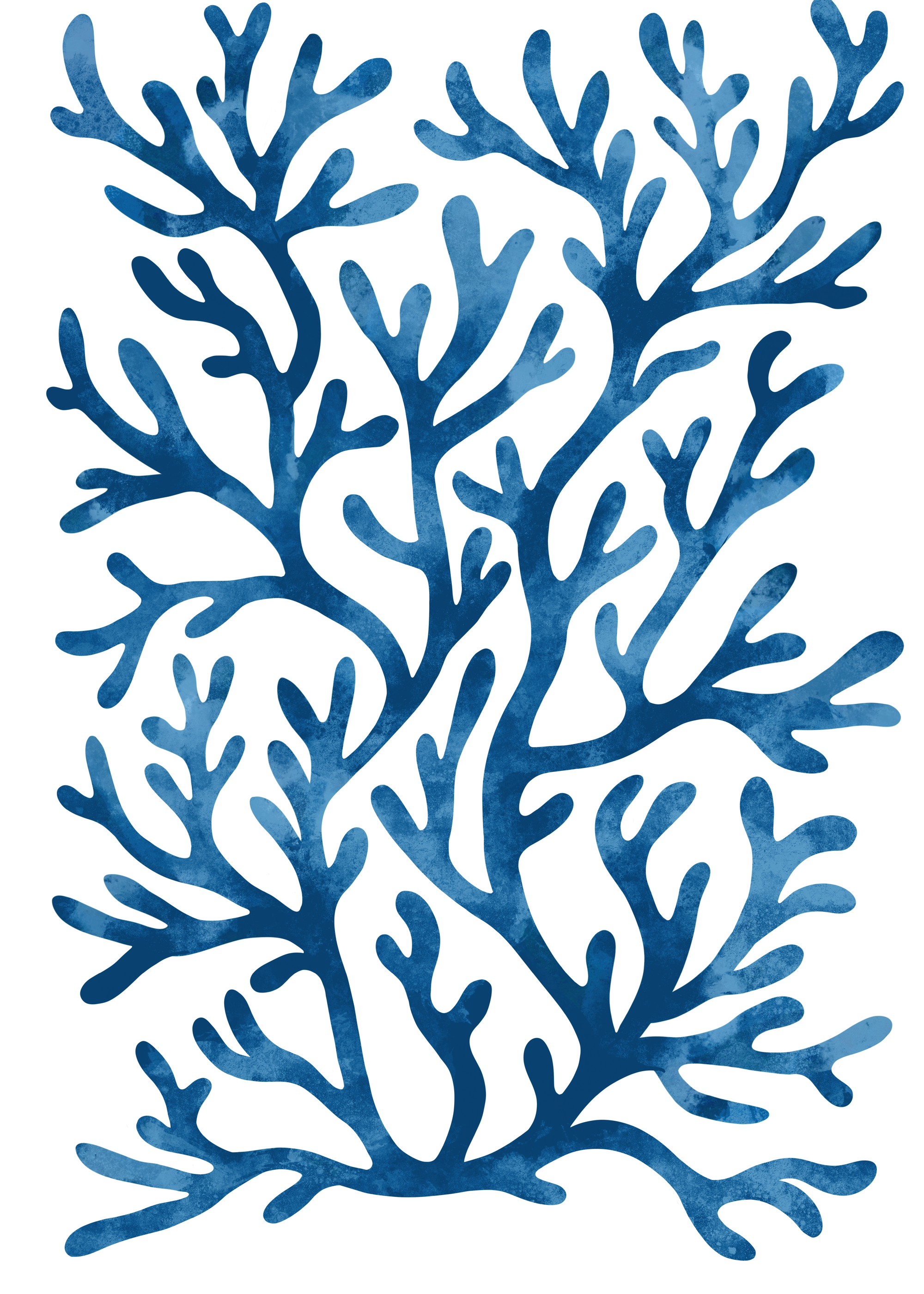 Póster Coral Azul Acuarela EMELIEmaria | Poster Store US
